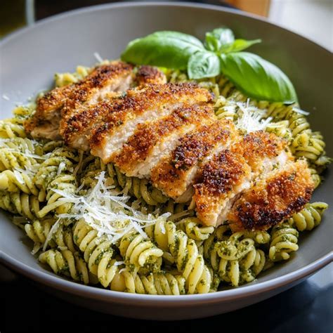 Pesto Pasta With Parmesan Chicken