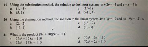 Answered 19 Using The Substitution Method The Solution Math Answered 19 Using The Substitution Method The Solution Math