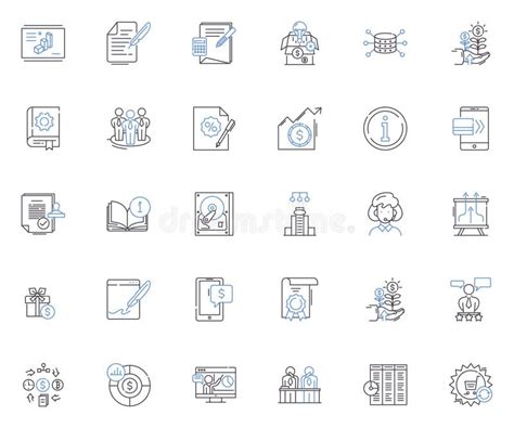 Asset Strategy Line Icons Collection Investment Diversification