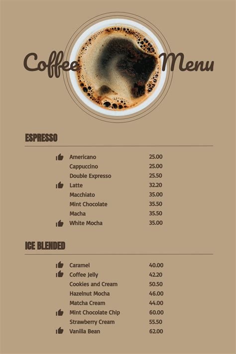 Coffee Menu Template