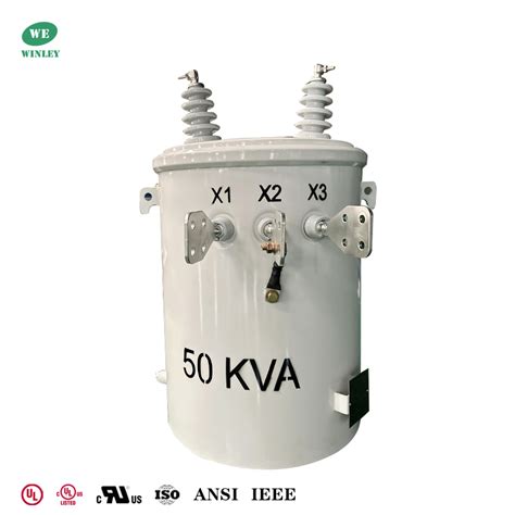 Ul Listed 50kva Single Phase Pole Mounted Transformer 4160v To 240v