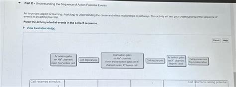 solved part d understanding the sequence of action