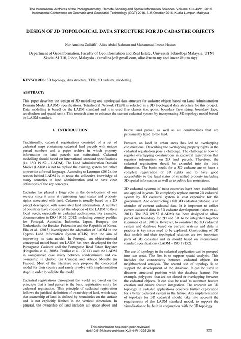 Pdf Design Of 3d Topological Data Structure For 3d Cadastre Objects