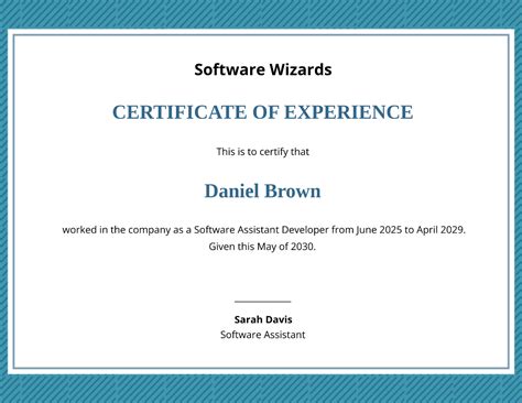 Free Printable Experience Certificate Templates To Customize Online
