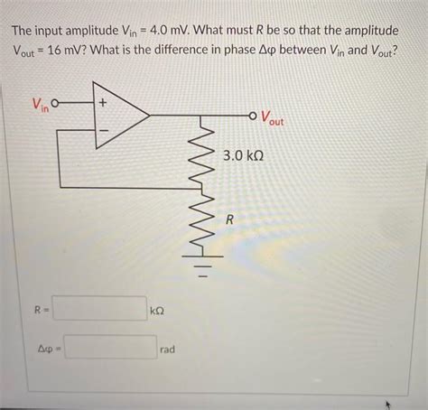 Solved And The Input Voltage Vin T T Vin M Chegg Com