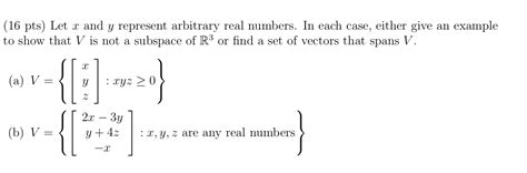 solved 16 pts let x and y represent arbitrary real