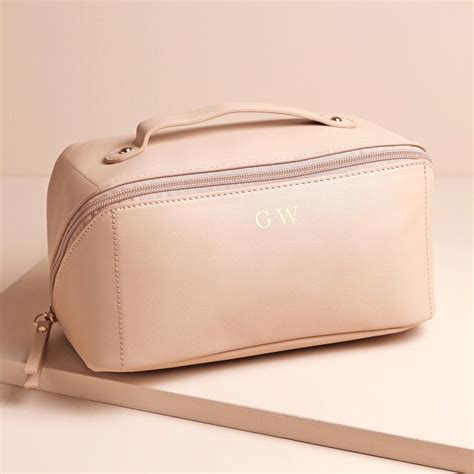 Personalised Pink Open Flat Rectangular Makeup Bag Lisa Angel