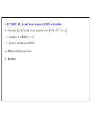 Lec Least Mean Squares LMS Estimation Pdf LECTURE Least Mean Squares LMS Estimation