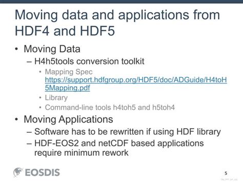 Moving Form Hdf4 To Hdf5netcdf 4 Pptx Databases Computer Software And Applications