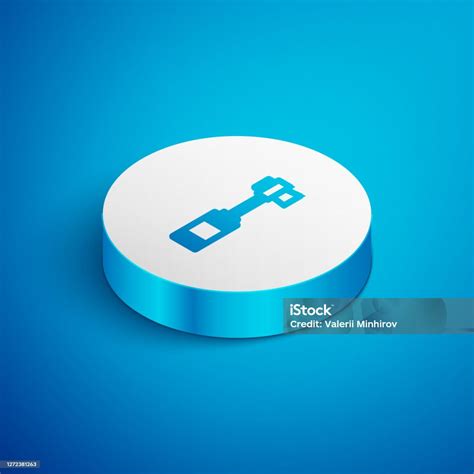 파란색 배경에 격리된 등색 선 칫솔 아이콘입니다 흰색 원 버튼 벡터 3차원 형태에 대한 스톡 벡터 아트 및 기타 이미지 3차원 형태 건강 진단 건강관리와 의술