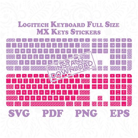 Logitech Keyboard Full Size MX Keys Keyboard Stickers Set Of 6 Logitech MX Keys Cute Keyboard