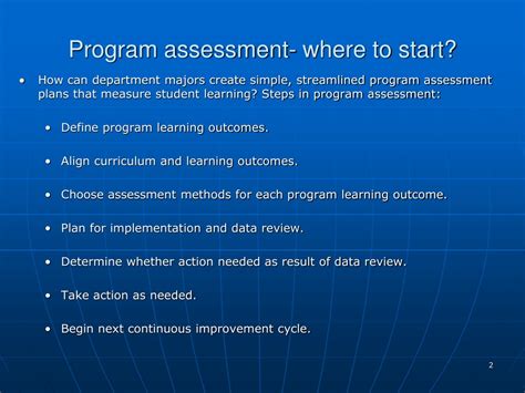 Ppt Streamlined Program Assessment For Student Learning Improvement