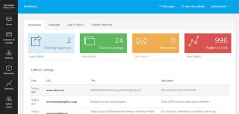 online demo php link directory script software directorio php mysql