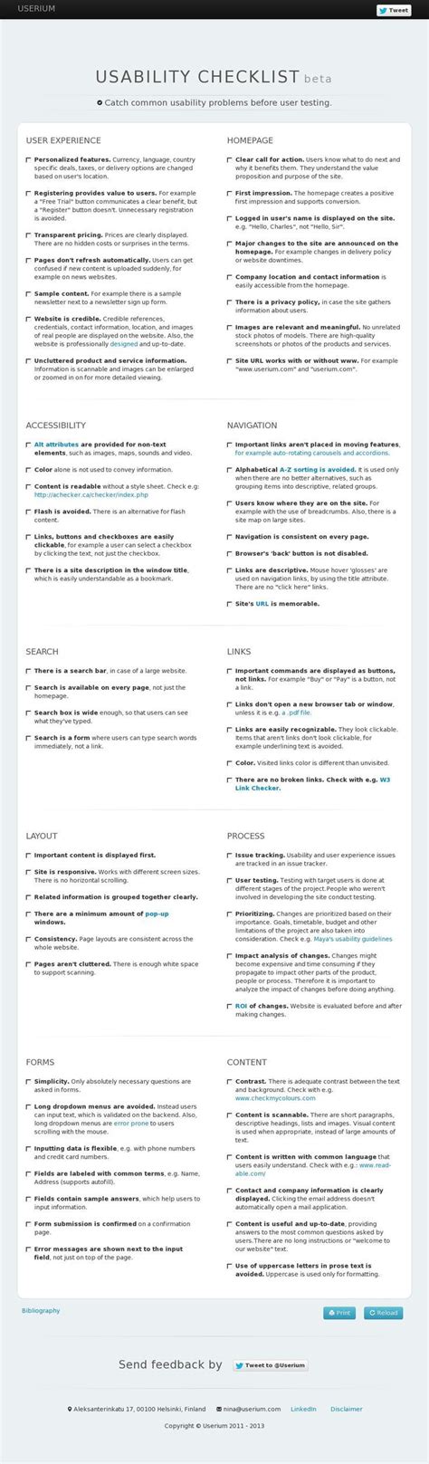 Usability Checklist Catch Common Usability Problems Before User Testing The UX Blog Po