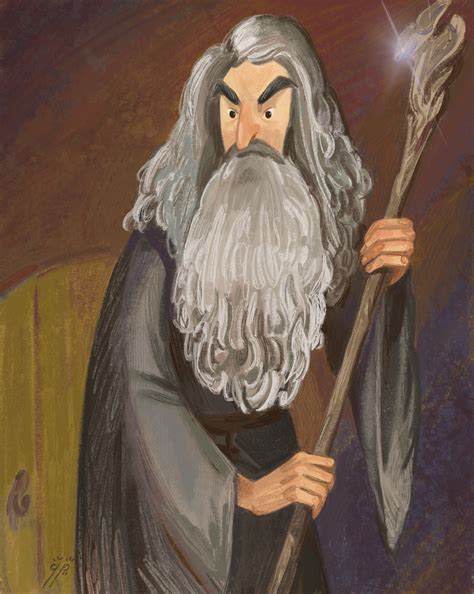 Иллюстрация Гендальф Серый в стиле персонажи | Illustrators.ru