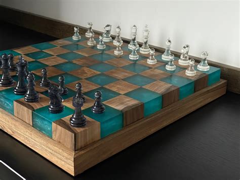 Handmade Large Illuminated Chess Set Epoxy Resin Chessunique Chess Handmade Large Illuminated Chess Set Epoxy Resin Chessunique Chess