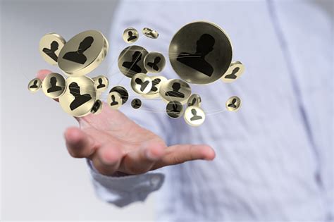 팀 연결 및 네트워크 기호와 흐릿한 배경에 남성 손의 3d 렌더링 3차원 형태에 대한 스톡 사진 및 기타 이미지 3차원 형태 개념 개념과 주제 Istock