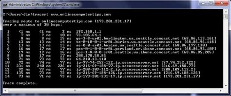 Using Pathping Online Computer Tips