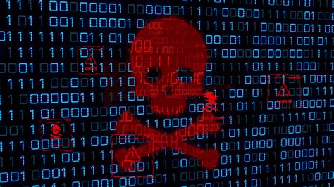 Premium Stock Video Animation Of Skull And Bones Binary Coding And