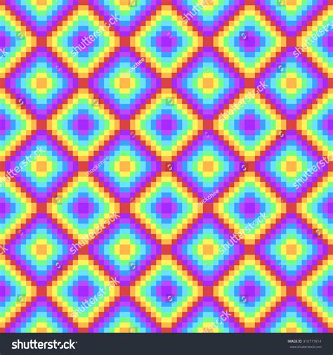 Pixel Art Rainbow Colored Psychedelic Background เวกเตอร์สต็อก ปลอด