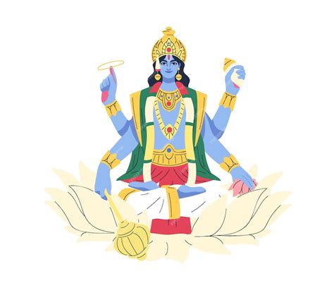 Premium Vector Vishnu Indian Lord Of Hinduism Hari God Of Ancient