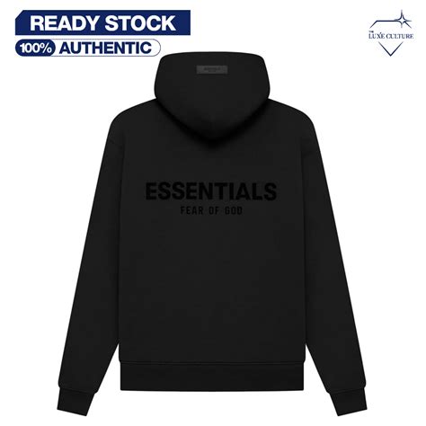 Jual Fog Essentials Velvet Logo Black Hoodie Hoodie Hitam Pria