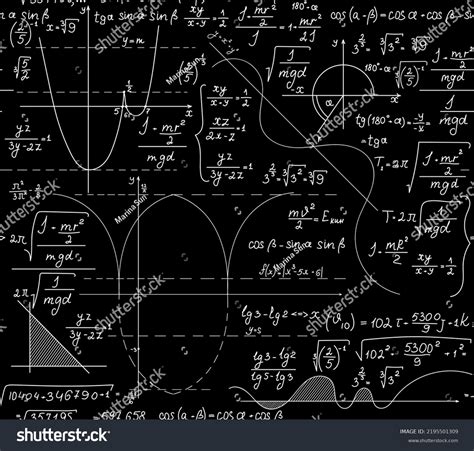 Math Educational Vector Seamless Background Formulas Stock Vector Royalty Free