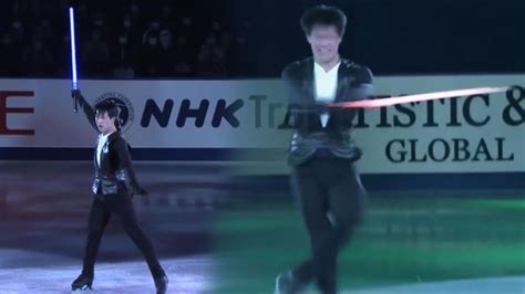 2022 23 Isu 피겨스케이팅 광선검과 함께 스타워즈를 표현한 아담 샤오 힘 파의 갈라쇼 5차 갈라쇼 Sbs