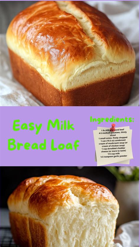 Easy Milk Bread Loaf Recipe Milk Loaf Bread Recipe Butter Loaf