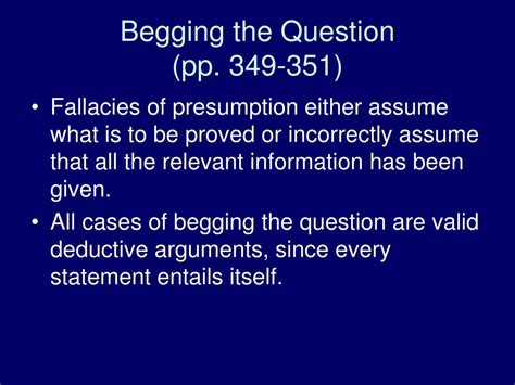 PPT Chapter Fallacies Of Presumption PowerPoint Presentation Free Download ID