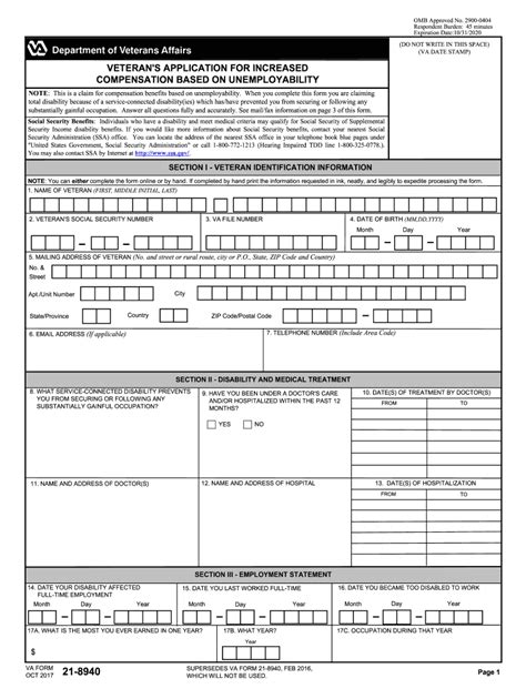 Tdiu Form Fill Out And Sign Online Dochub