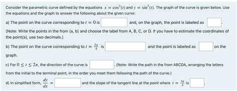 Solved Consider The Parametric Curve Defined By The Chegg