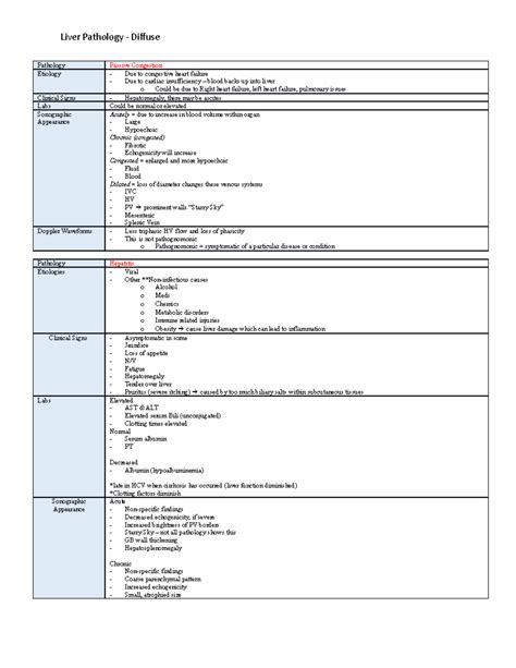 Lesson 5 Liver Diffuse Pathology Pathology Passive Congestion