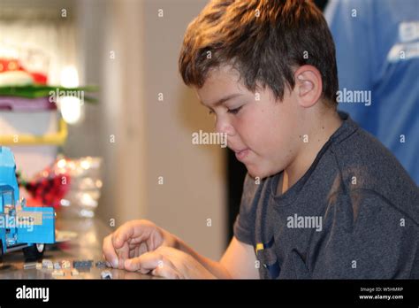 Babe Building Model From Blocks Stock Photo Alamy