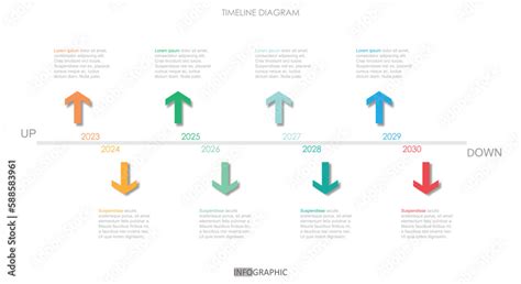 Timeline Chart Arrow Up Dow Roadmap Project Diagram Chart Infographic