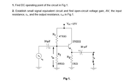 Solved Find DC Operating Point Of The Circuit In Fig Chegg