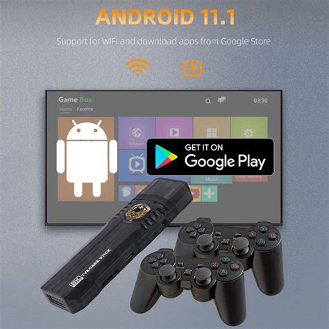 X8 Game Stick 8k 4k Android 11 1 With 10000 Games And Two Wireless Controllers