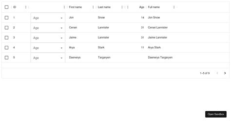 Mui Datagrid With Dropdown In Cell Codesandbox