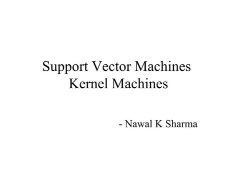 Support Vector Machines Svm Pdf
