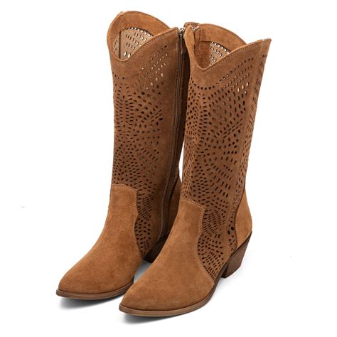 Br Zowe Kowbojki Na Niskim Obcasie Kamp Pracownia Obuwnicza