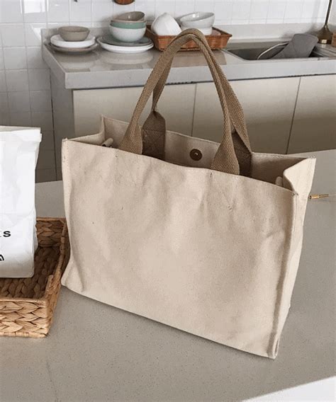 스퀘어 사각 에코백 수납 좋은 노트북 가방 캐주얼 캠퍼스룩 데일리룩