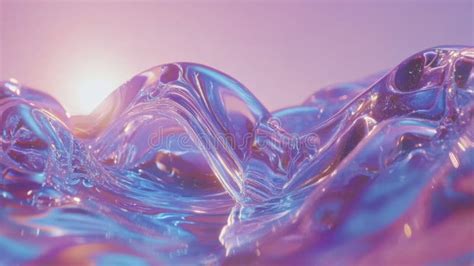 Abstract Iridescent Liquid Waves In Pink And Blue Stock Illustration Illustration Of Design