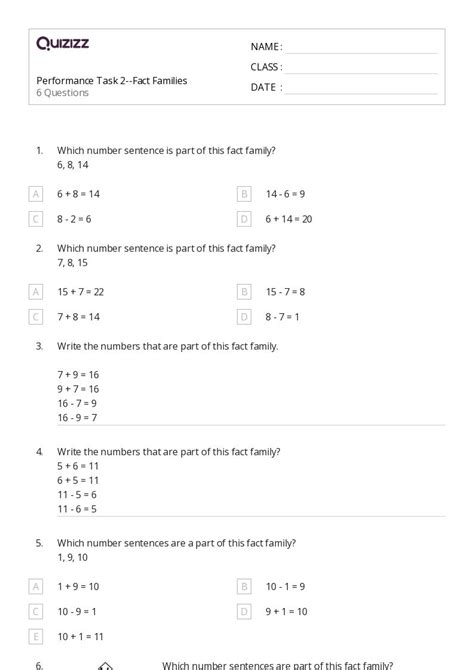 50 Performance Tasks Worksheets For 2nd Grade On Quizizz Free