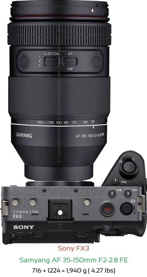 Sony Fx3 Camera And Samyang Af 35 150mm F2 2 8 Fe Lens