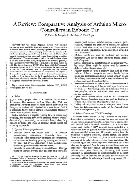 a review comparative analysis of arduino micro controllers in robotic