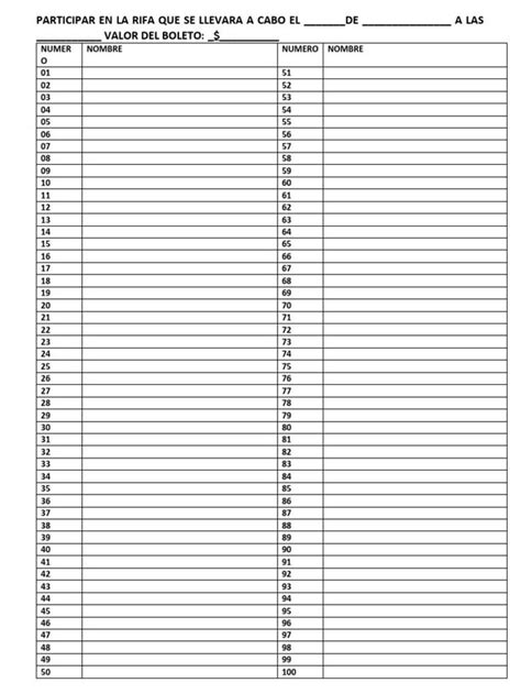 Rifa 100 Numeros Stationary Paper Backgrounds Phone Wallpapers