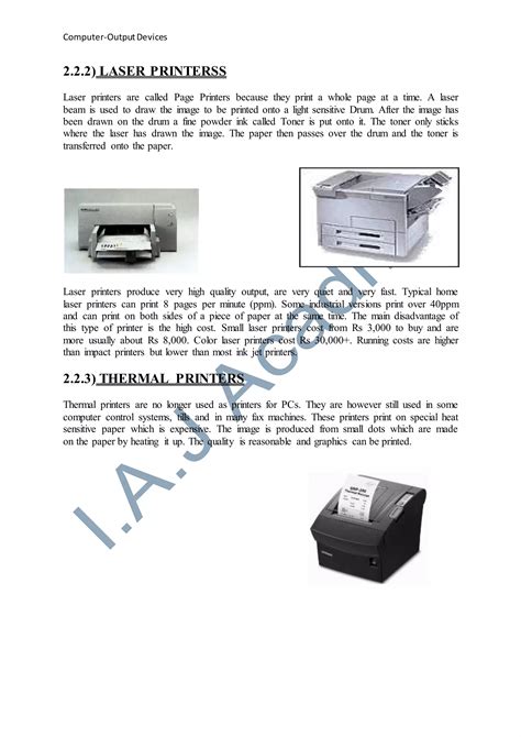 Output devices | DOC | Computer Peripherals | Computing