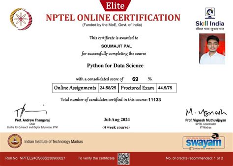 Soumajit Pal On Linkedin Datascience Python Nptel Iitmadras Continuouslearning