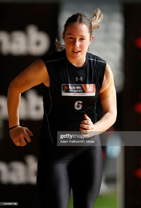 Jacqui Yorston In Action During The Aflw Draft Combine At Marvel