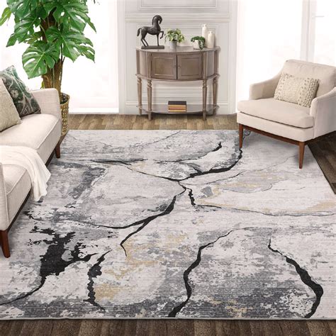Hasoo Area Rug 8 X 10 Washable Rugs For Living Room Abstract Marble